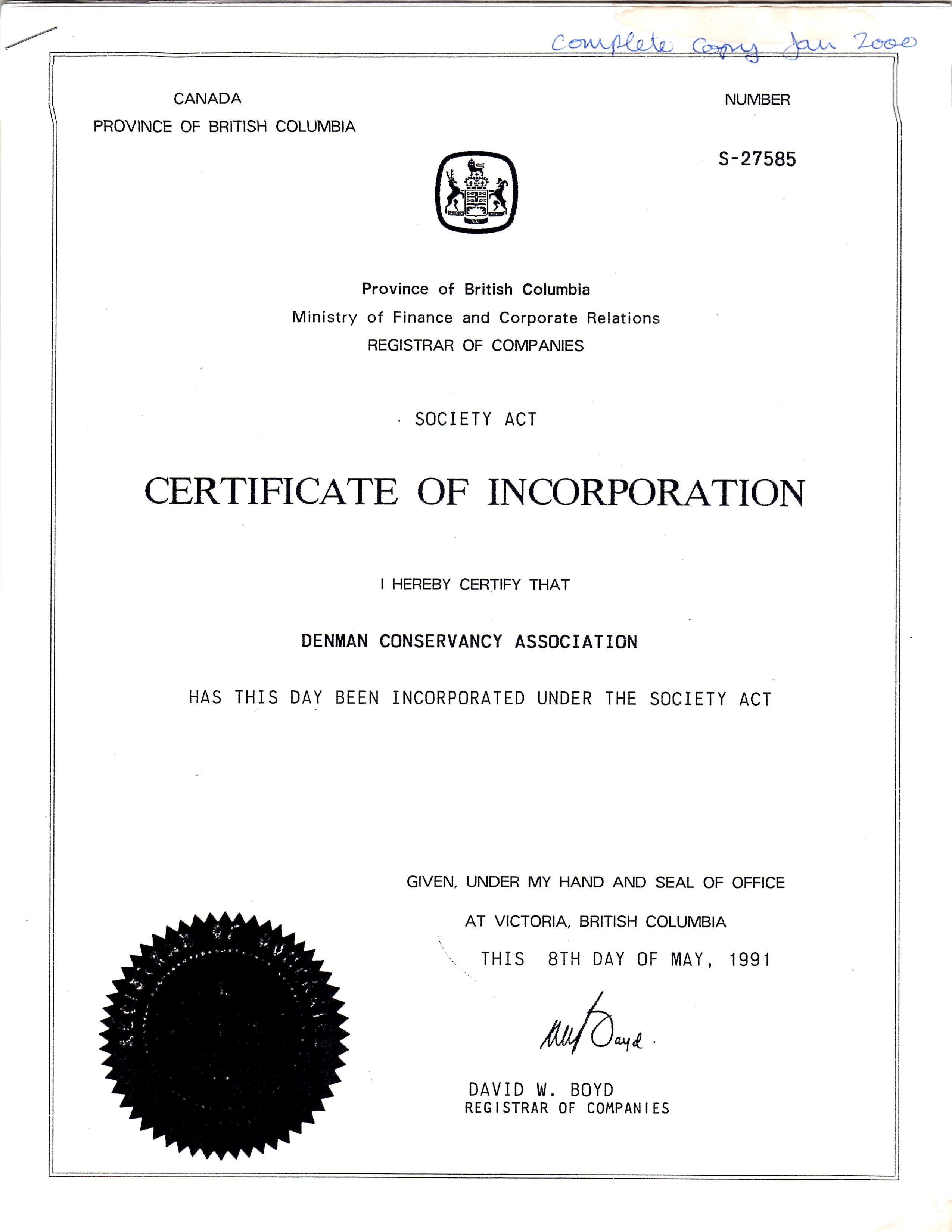 About | Denman Conservancy Association